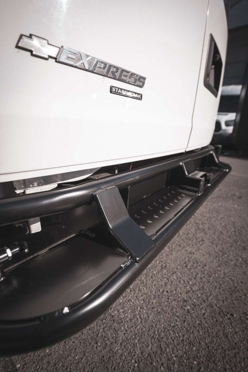 WTD- Chevrolet Express STEALTH Dual Swing Rear Bumper - WeldTec Designs