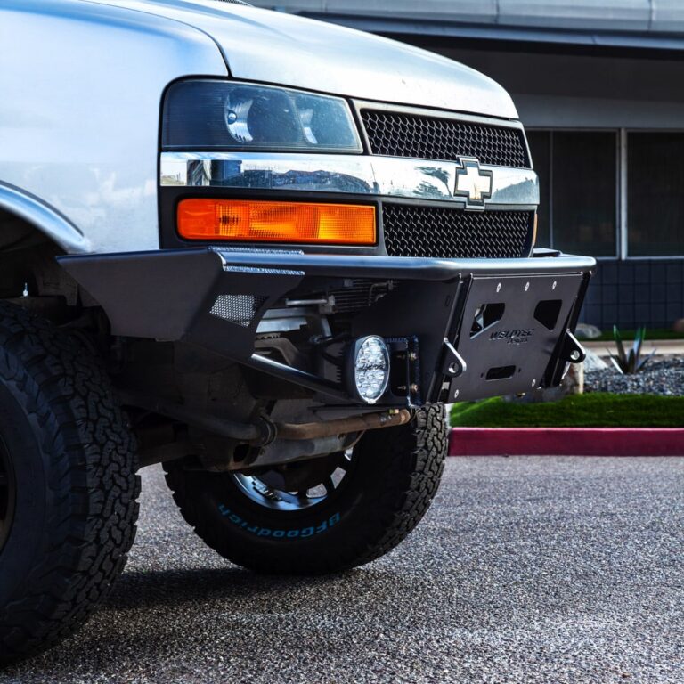 WTD – Chevrolet Express PREDATOR Tube Winch Bumper – WeldTec Designs
